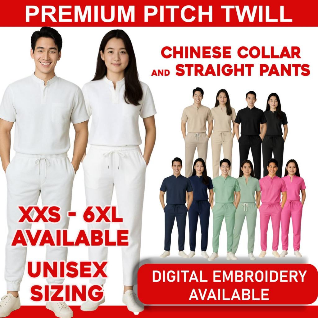 CHINESE COLLAR SCRUBSUIT ( PITCH TWILL) | Shopee Philippines