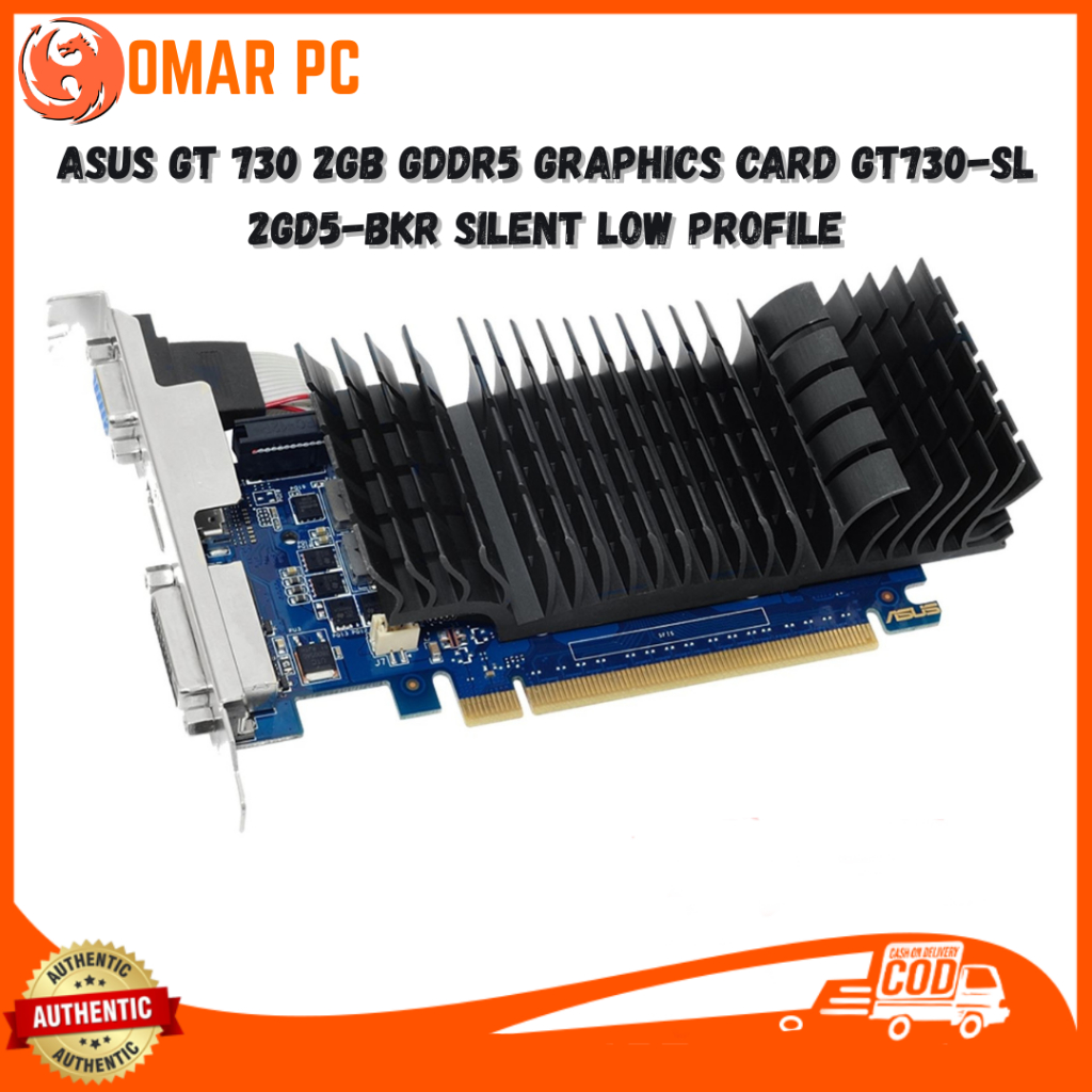 ASUS GT 730 2GB GDDR5 Graphics Card GT730-SL 2GD5-BKR Silent Low ...