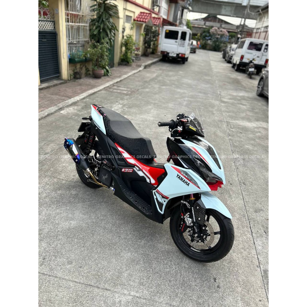 AEROX V3 ALPHA DECALS FOR WHITE/GLAZE BLUE FAIRINGS ONLY (ZENITRO ...