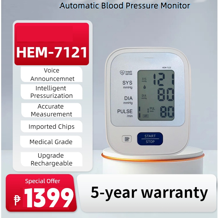 Blood Pressure Monitor Omron HEM-7121 Automatic Upper Arm BP BPM ...