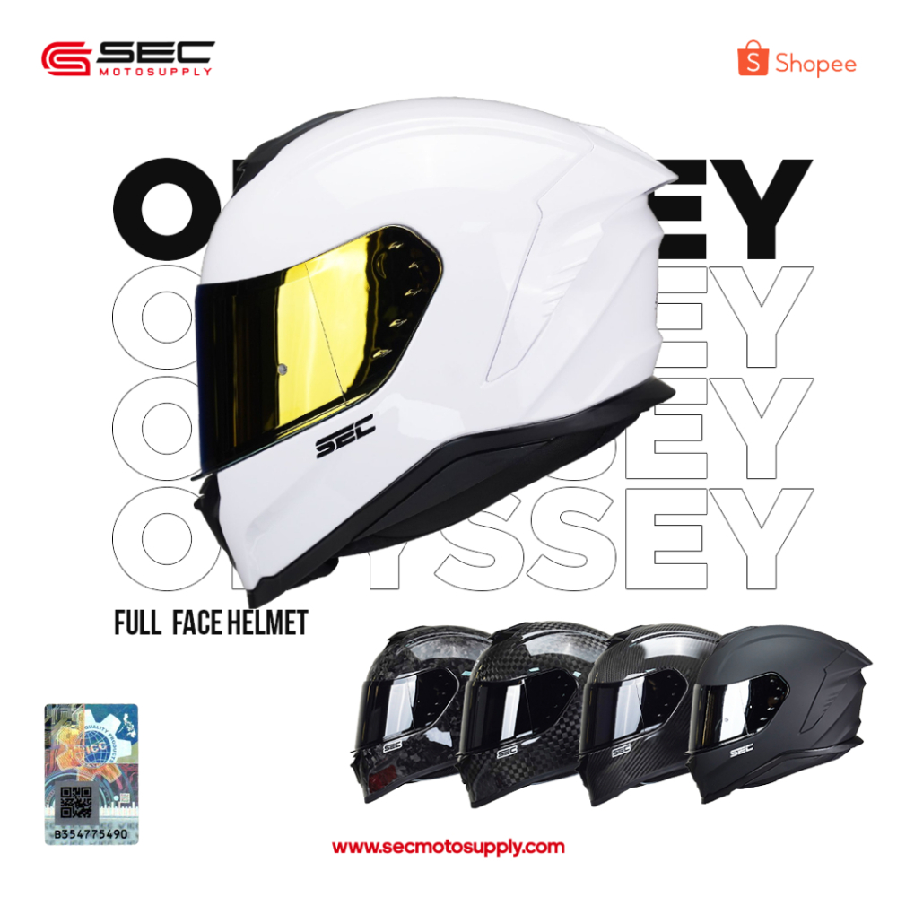 Sec Full Face Helmet For Motorcycle Odyssey - Gloss/Matte (M-XL ...