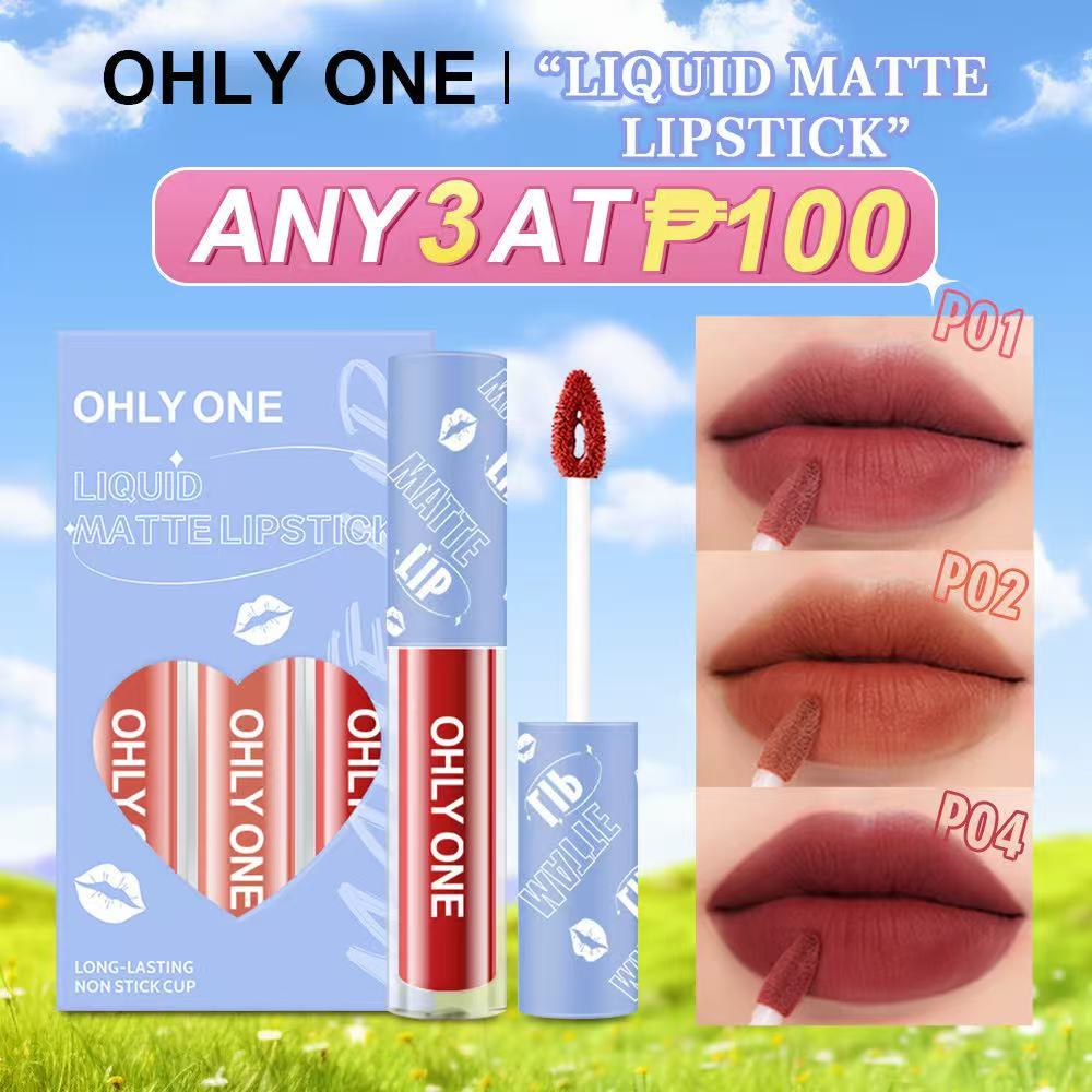 OHLY ONE 3 PCS Matte Lip Tint Set Long Wearing Waterproof Lipstick Kit ...