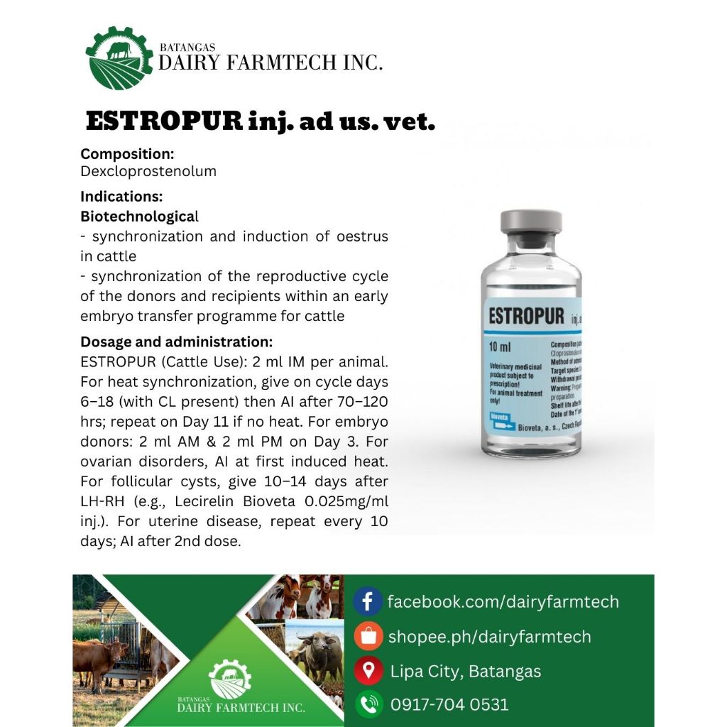 ESTROPUR inj. ad us. vet 10ML | Shopee Philippines
