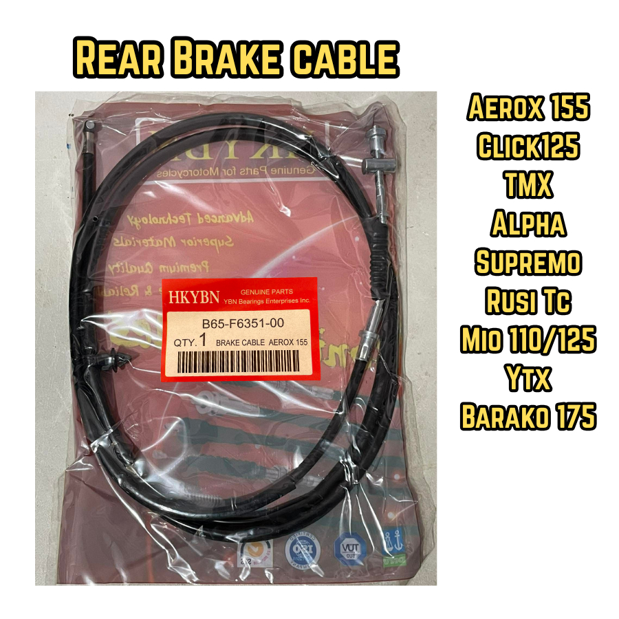 YBN Motorcycle Brake Cable for Mio Aerox-155 Click-125i YTX-125 Barako ...