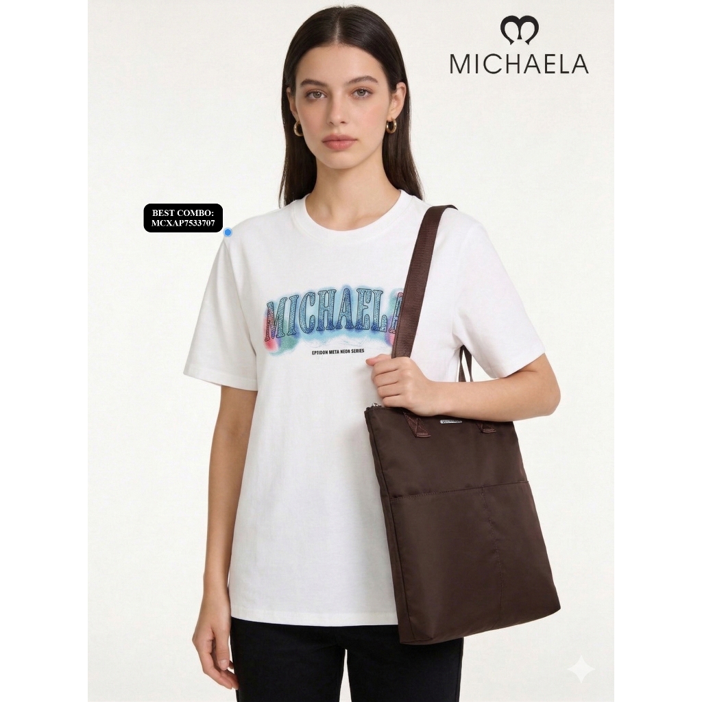 MICHAELA Re-Nylon Tote Bag Spacious for 13'' Laptop Folder Zip Totes ...