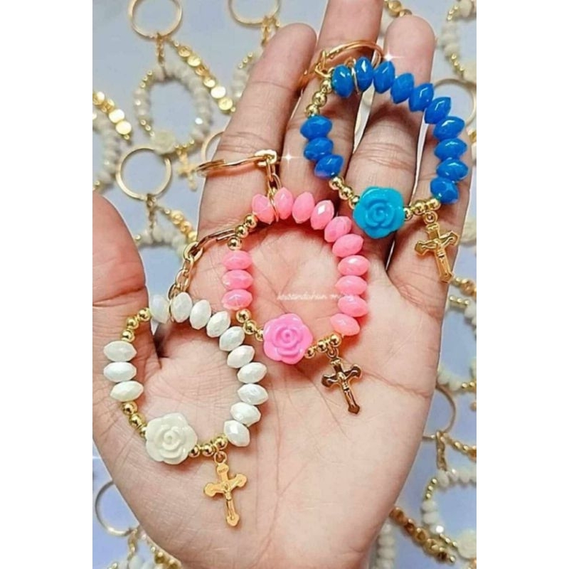 ELEGANT STYLE MINI ROSARY KEYCHAIN FOR SOUVENIRS & GIVEAWAYS | Shopee ...
