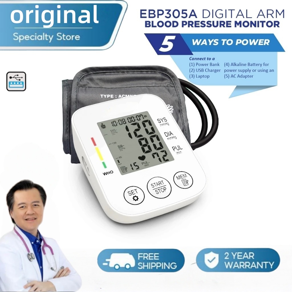 Blood Pressure Digital Monitor Rechargeable Smart Voice Automatic Bp ...
