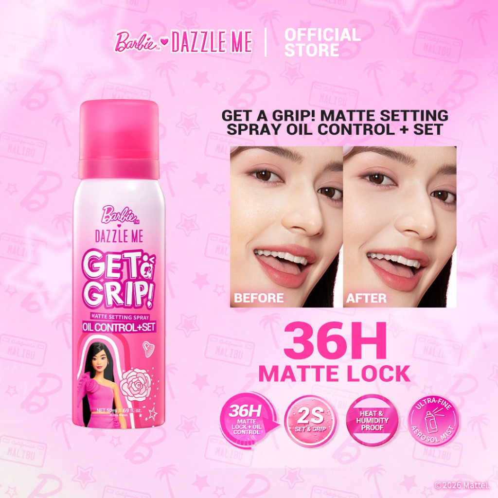 NEW | DAZZLE ME X Barbie Get a Grip! Oil Control + Set Matte Setting ...