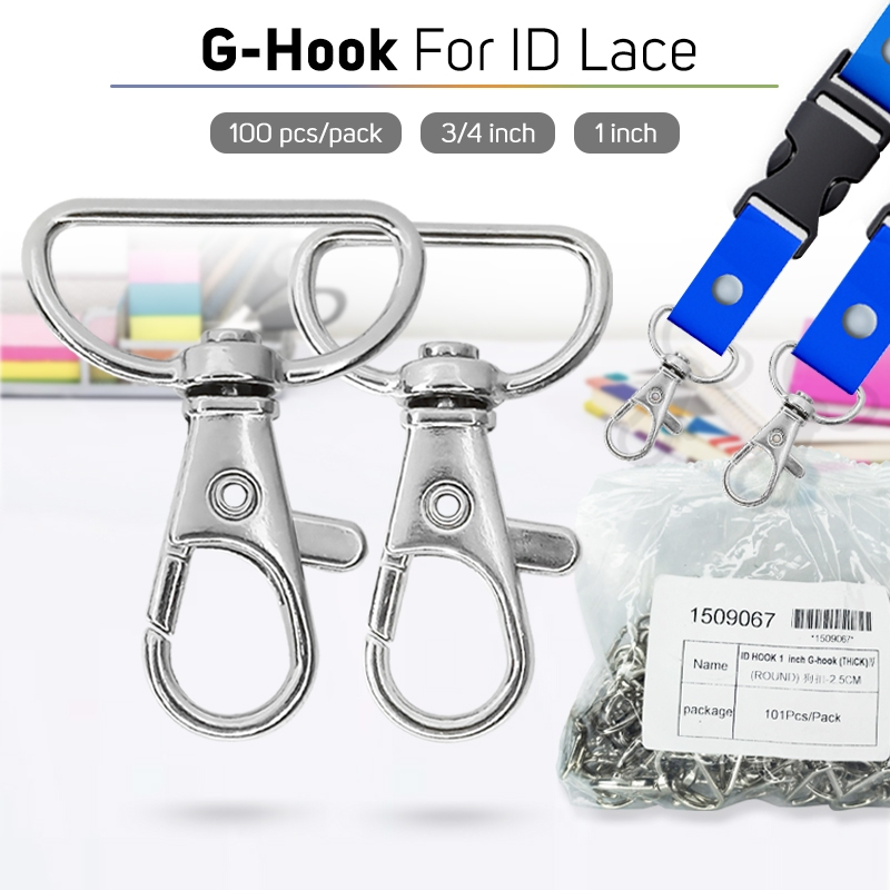 100pcs G-hook Thick Revolving Hook for ID Lace Making (100pcs) | Shopee ...