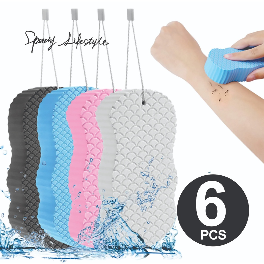 6PCS/4PCS Exfoliante Soft Sponge Body Scrubber for Baby Adults Bath ...