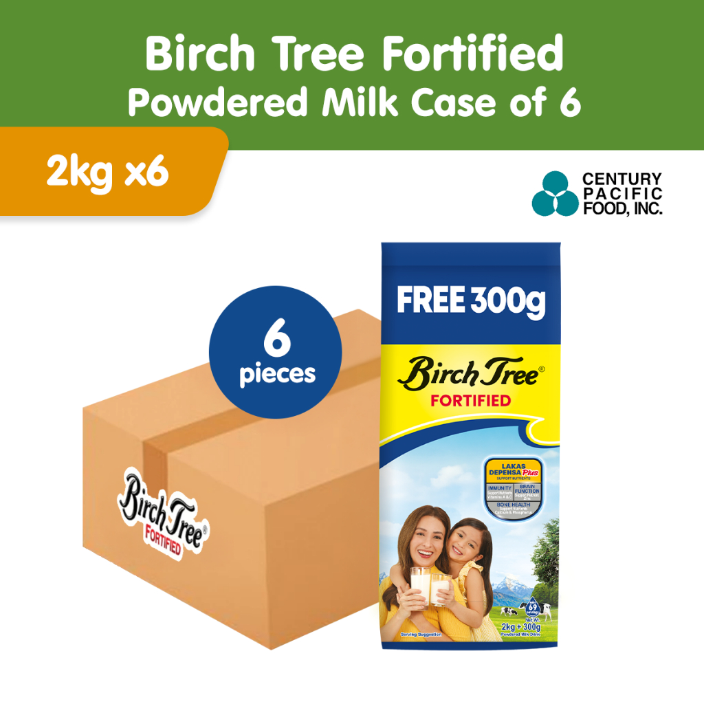 Birch Tree Fortified Powdered Milk 2kg with FREE 300g (Pack of 6 ...