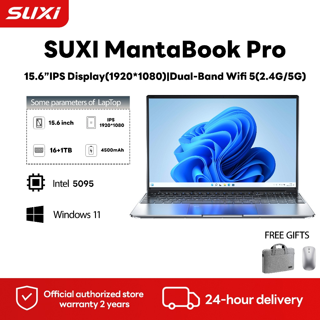 SUXi MantaBook Laptop 1.3KG Ultra-Thin Celeron N5095 16GB/1TB SSD 2.4G ...