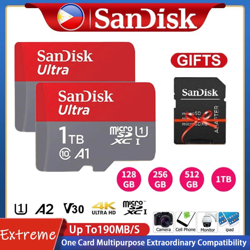 Micro SD SanDisk Ultra A1 128GB/ 256GB/512GB /1TB U1 memory card sd ...