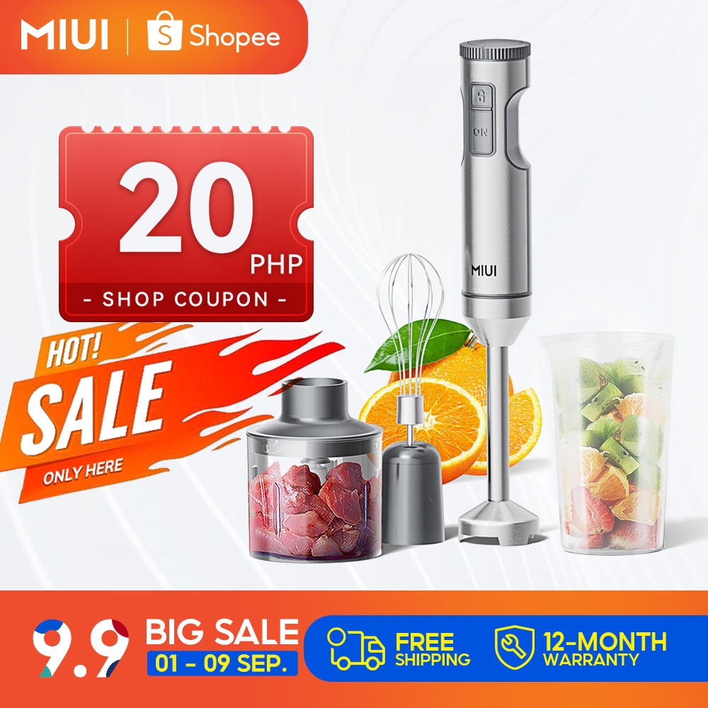 MIUI Powerful Hand Immersion Blender,4-in-1 Stainless Steel Stick Food ...