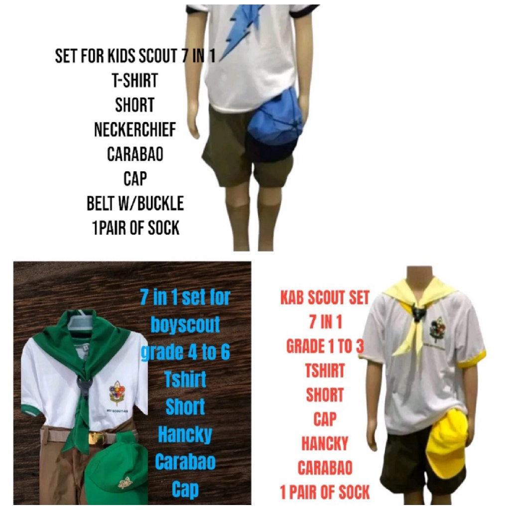 7 in 1 Set Kid,KaB,BSP for Boys Scouting Kinder to HighSchool | Shopee ...