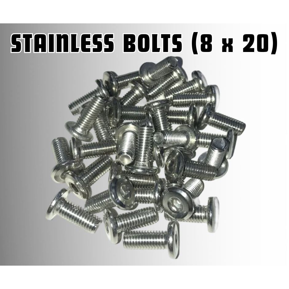 Motorcycle Disc Bolts 8x20 Full Thread (20Pcs.) | Stainless Bolts ...