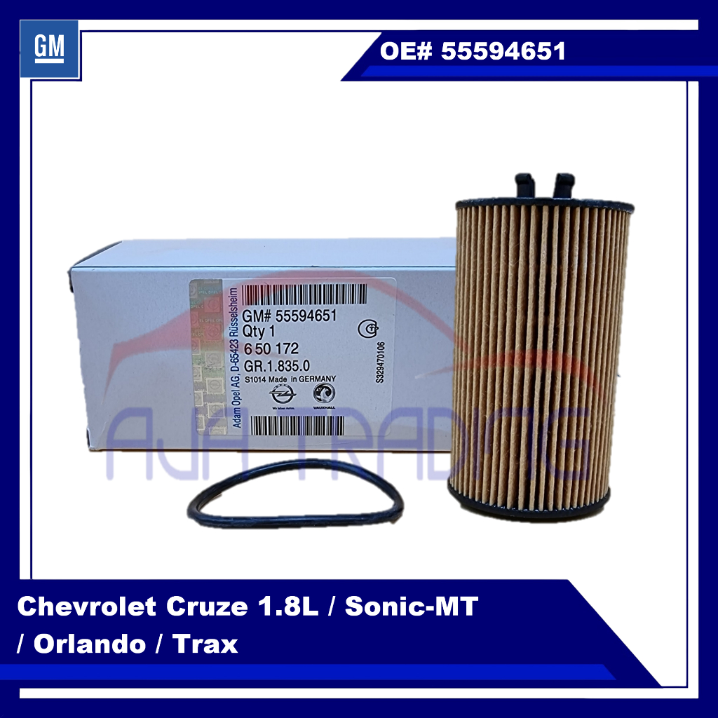 Oil Filter (55594651) Chevrolet Cruze / Sonic-MT / Orlando / Trax ...