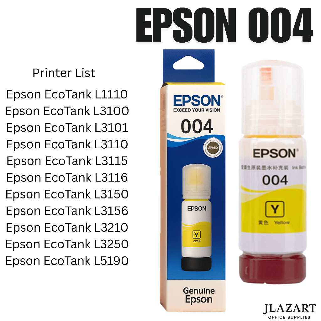Epson ink 004 high-capacity,dye-based Epson printers L3169 and L3250 ...