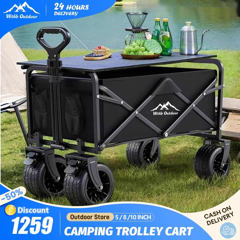 Wthb Outdoor Camping trolley cart wagon trolley 5/8/10 inches With ...