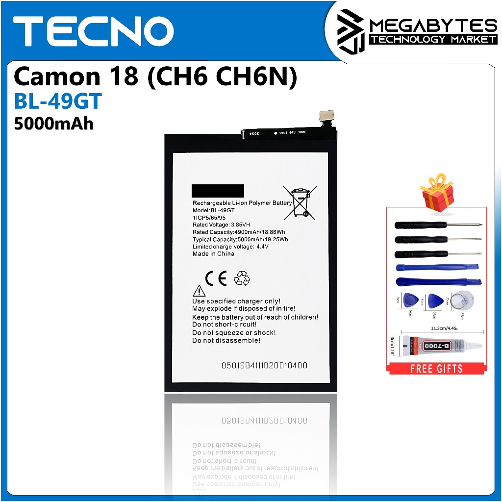 Megabytes Battery for Tecno Camon 18 | CH6 CH6N BL-49GT | Shopee ...