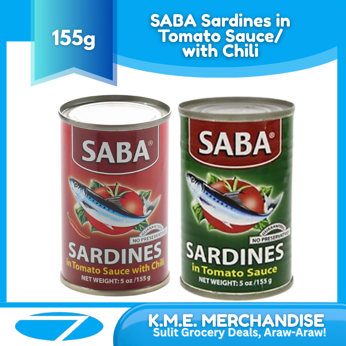 Saba Sardines in Tomato Sauce/ with Chili (155g) | Shopee Philippines
