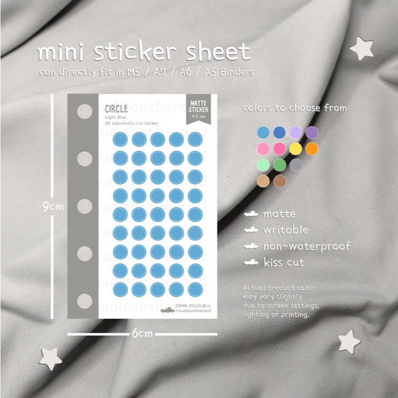 Mini Sticker Sheet Basic Shape Sticker 0.5cm Circle Stickers | Shopee ...