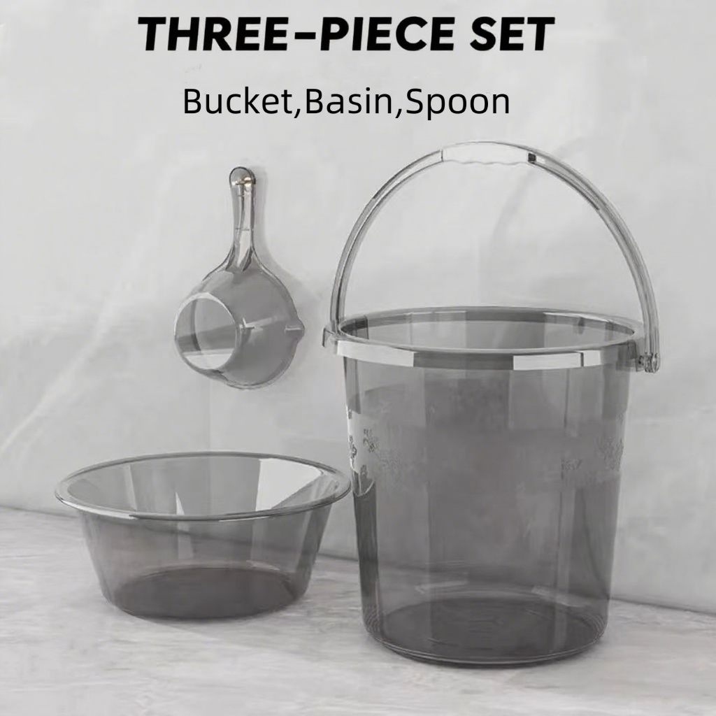Multifunctional Transparent Water Bucket Set Plastic Water Bucket for ...
