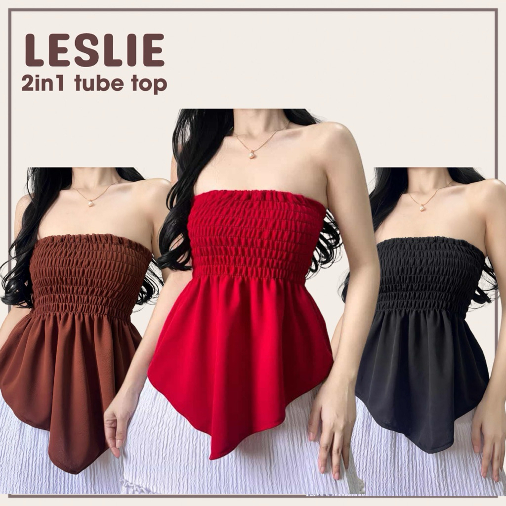 RJSD | LESLIE Smocking Tube Top Korean Tube Top | Shopee Philippines