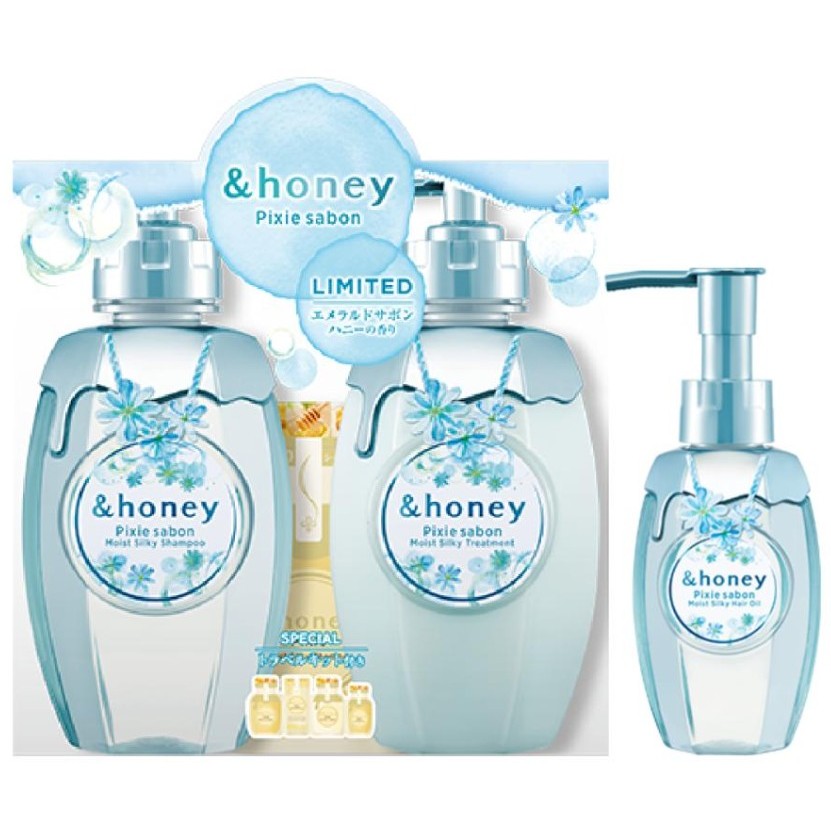 Set of 3 &honey Pixie Sabon Shampoo&Treatment&Hair Oil Made In Japan 4step Travel Kit Sabon ...