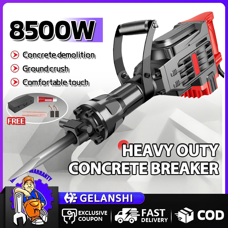 【Heavy Duty】220V Demolition Jack Hammer Rock Drill Concrete Breaker ...