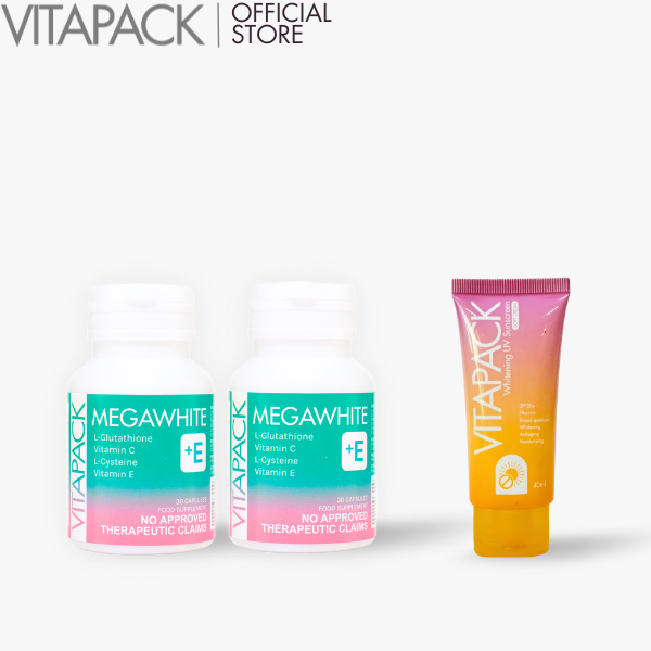 Vitapack Megawhite Plus E Glutathione Whitening Capsule with Vitamin E ...