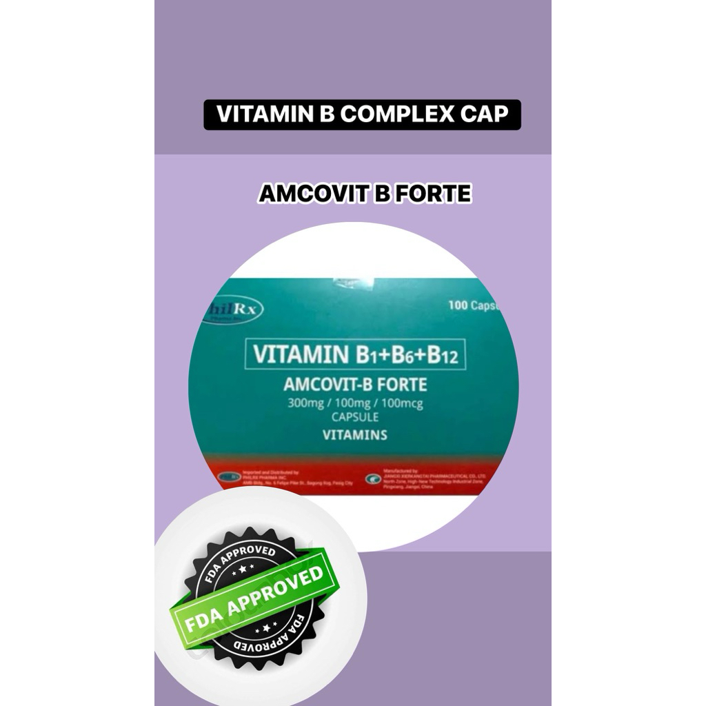 AMCOVIT B FORTE (VITAMIN B1+B6+B12) 300mg/100mg/100mcg CAPSULE 100’s ...