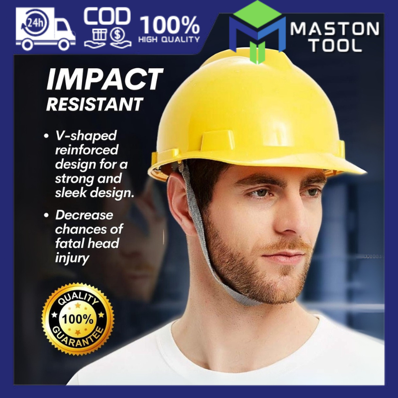 Heavy Duty Hard Hat Safety Helmet PE Shell with Vents & Chinstrap ...