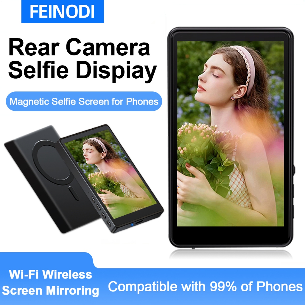 FEINODI Magnetic selfie screen, wireless mobile phone screen, supports ...