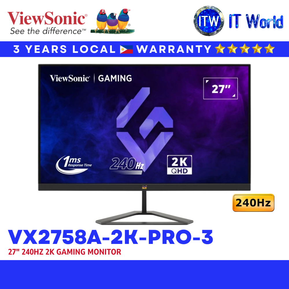 ViewSonic VX2758A-2K-PRO-3 | 27" QHD / 240Hz / 1ms / IPS / FreeSync | itw | Shopee Philippines