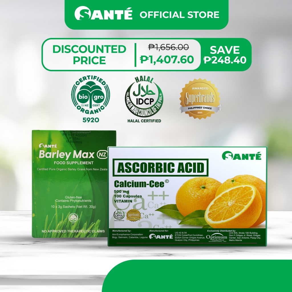 Bundle Santé Barley Powder (10 sachets) + Calcium Cee (Vitamin C with ...