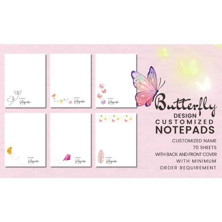 PERSONALIZED NOTEPADS - Butterfly design | Shopee Philippines