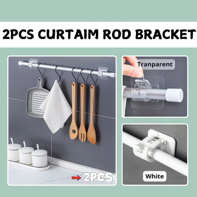 Multipurpose Curtain Rod Expandable & Hook Curtain Rail Rod Adjustable ...