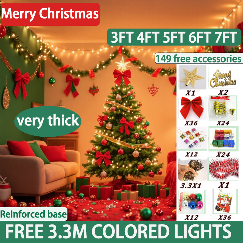 Christmas tree With 3.3M Lights 3ft/4ft/5ft/6ft/7ft green artificial ...