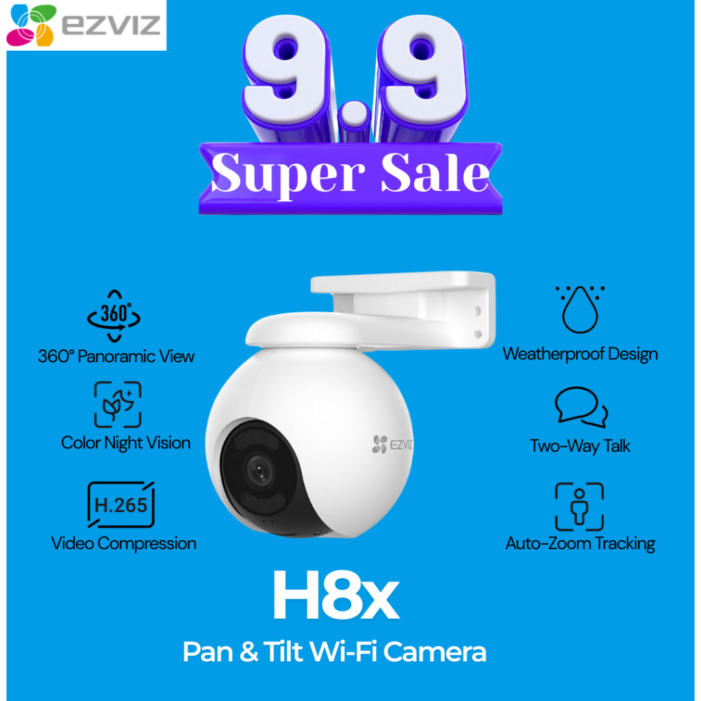 CCTV Outdoor Home Security Surveillance EZVIZ H8x 2K+ (4MP) Color Full ...