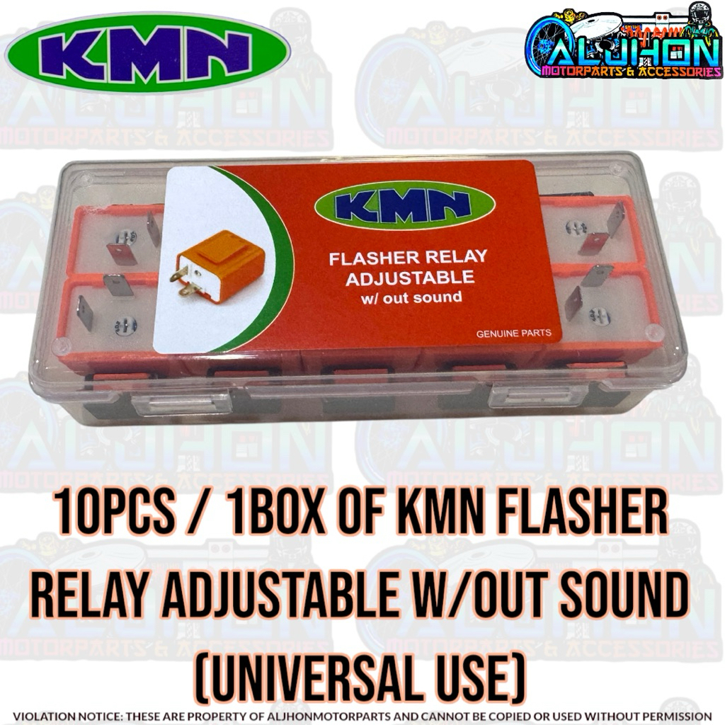 10pcs / 1pack KMN FLASHER RELAY ADJUSTABLE W/OUT SOUND UNIVERSAL ORANGE ...