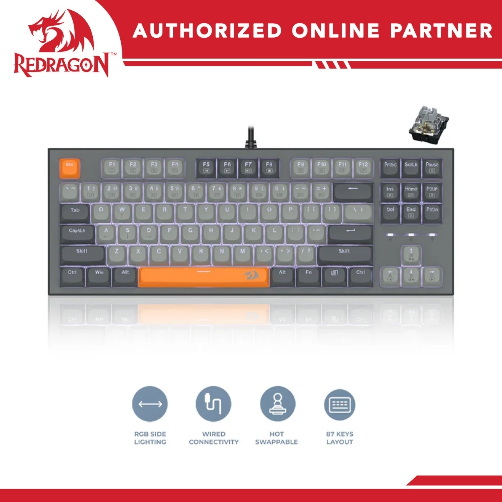 Redragon K611-GGO Bes Wired Mech Keyboard RPC Linear Switch Grey/Orange | Shopee Philippines