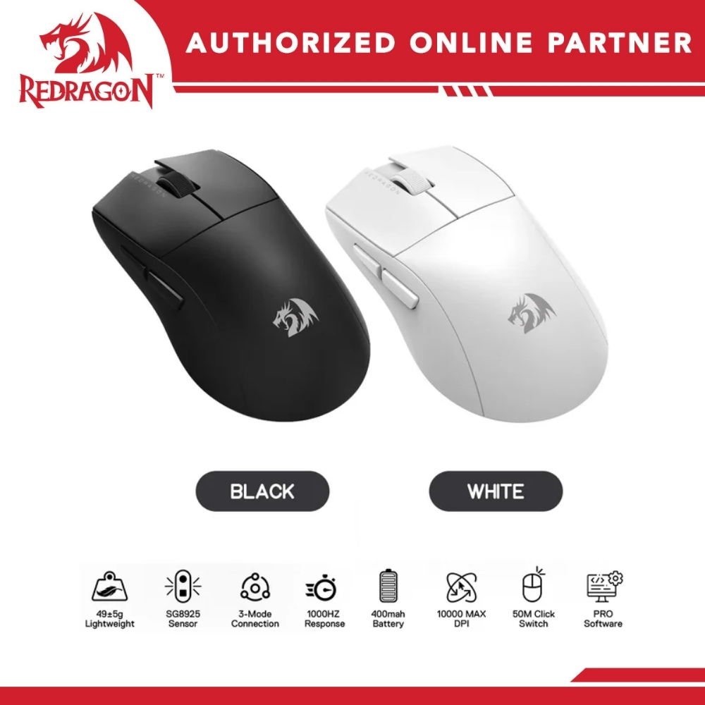 Redragon M916-LIT-1K K1ng Lite 8000DPI Light-Weight Tri-Mode Gaming ...
