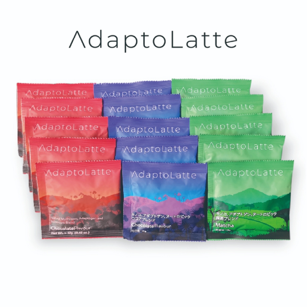 AdaptoLatte | 3 Brend (Chocolate, Decaf, Matcha) ★ Trial Mix Pack (15 ...