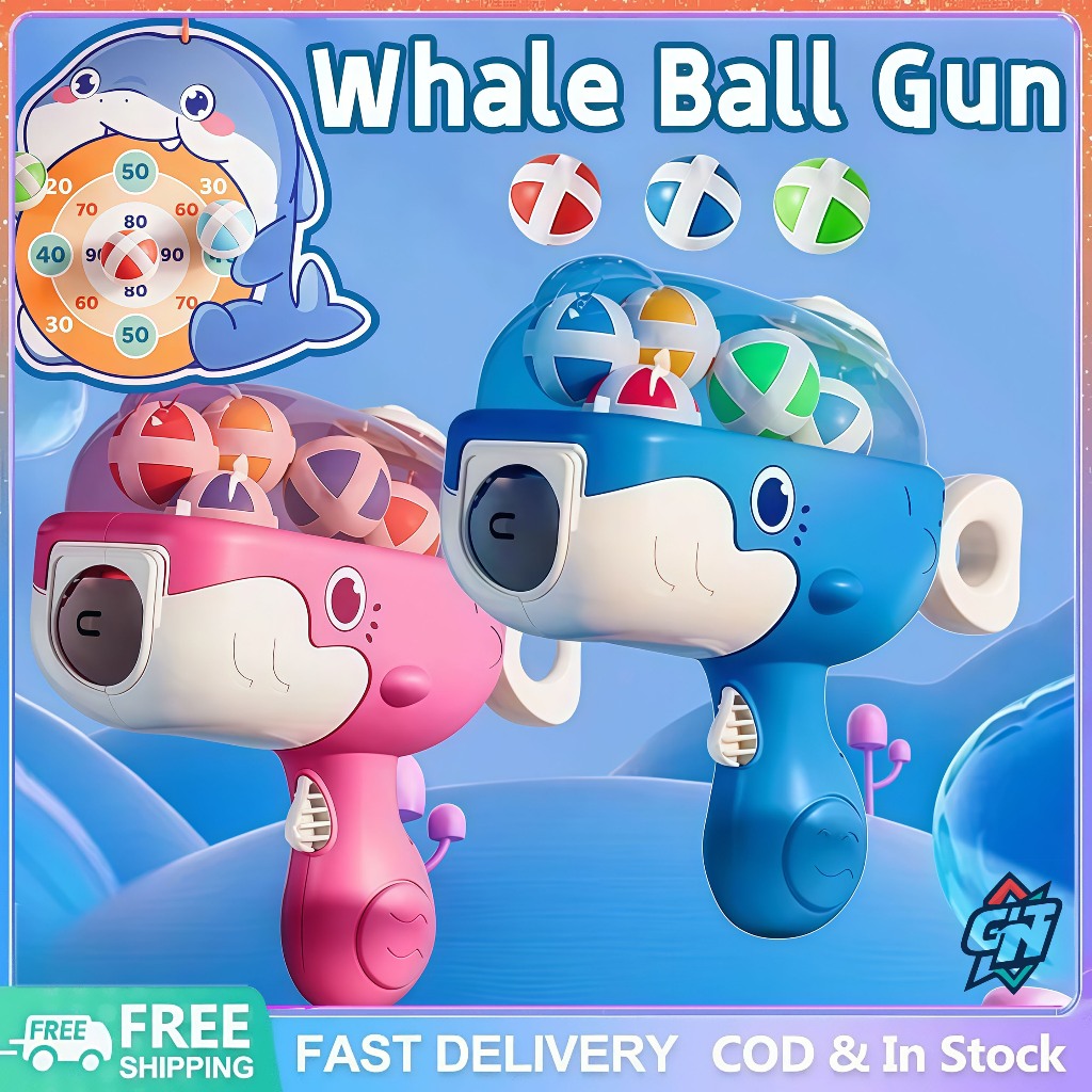 Whale ball gun toy felt ball shooting toy skills launch toy children ...