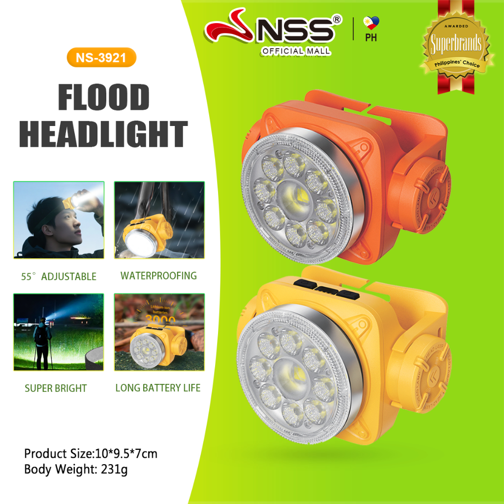 NSS 100W Headlight Flashlight Rechargeable Waterproof Headlamp ...