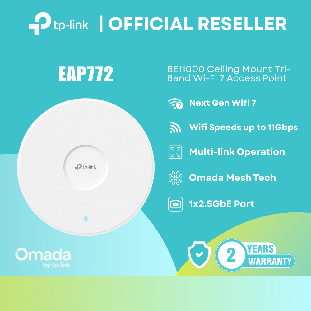 TP-Link Omada EAP772 | BE11000 Tri-Band Wi-Fi 7 / 2.5GbE / Ceiling Mount Access Point | itw ...