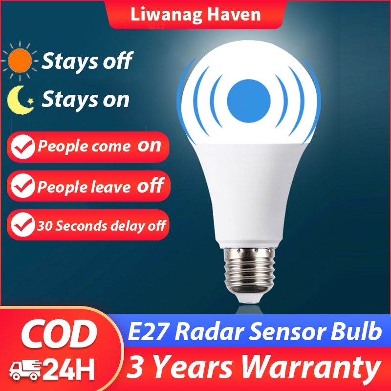 Radar Sensor Led Bulb E27 220V 15W Radar Motion Sensor Light Super ...