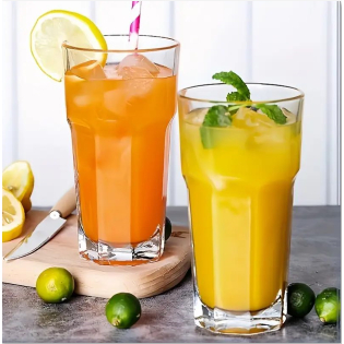 [6PCS] 380ML Clear Glass Cup | Plain Transparent Drinking Glass Set ...