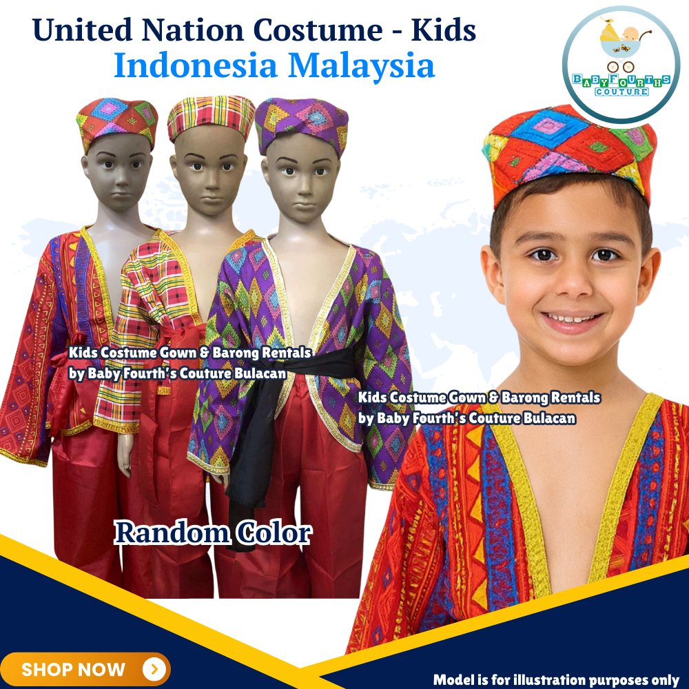 United Nation Traditional Indonesia Malaysia Costume Terno for Kids Boy for United Nation ...